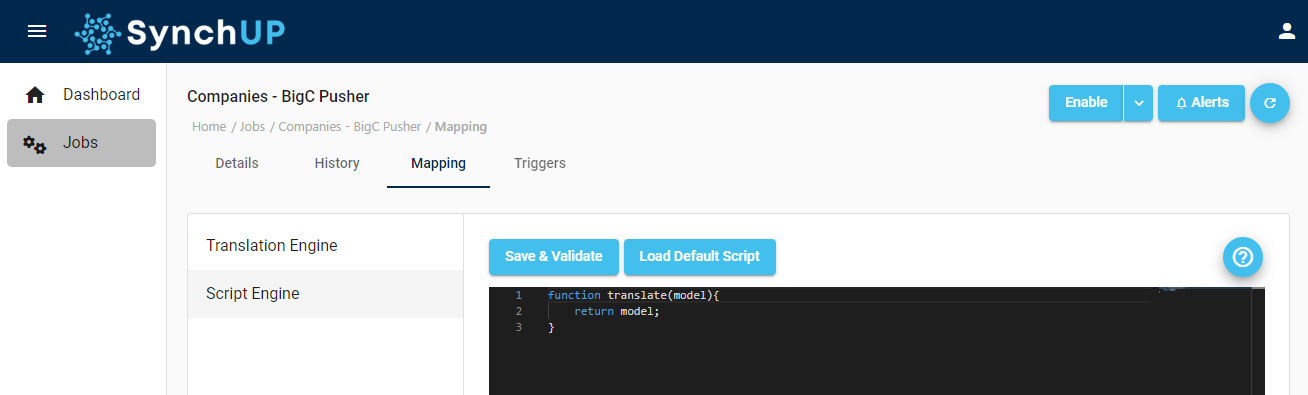SynchUP Mapping - Script Engine